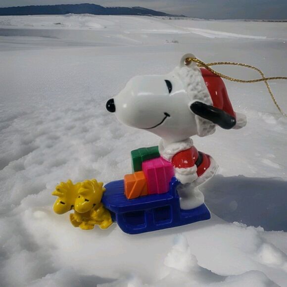 Peanuts | Holiday | Peanuts Santa Snoopy Woodstock Reindeer Sleigh ...
